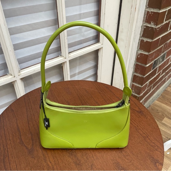 daniela moda | Bags | Daniela Moda Chartreuse Green Leather Y2k Handbag ...